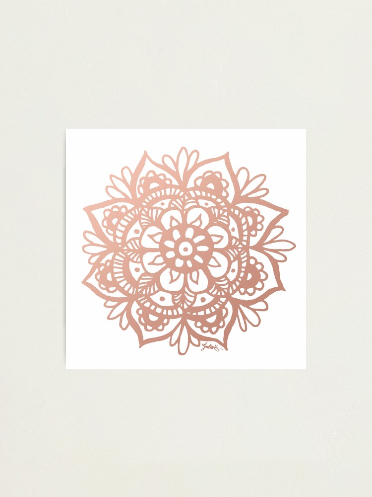 "Rose Gold Mandala Flower" Photographic Print for Sale by ...