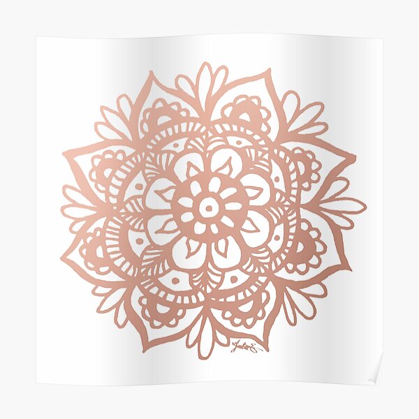 "Rose Gold Mandala Flower" Poster by julieerindesign | Redbubble
