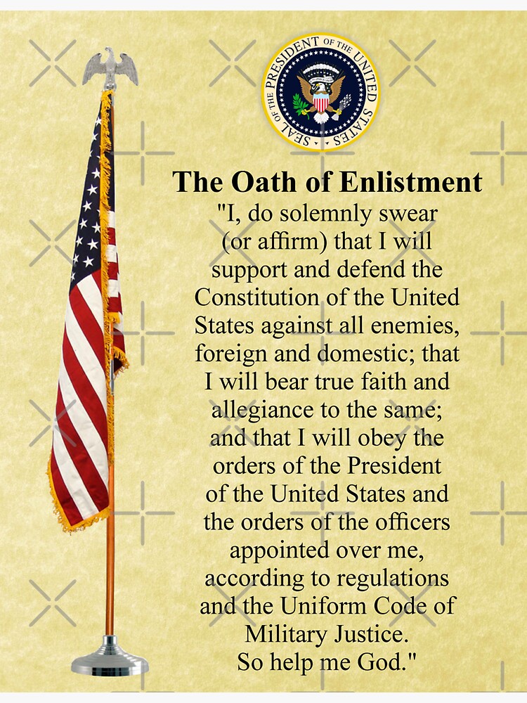 "The Oath of Enlistment (USA Military)" Sticker for Sale by ...