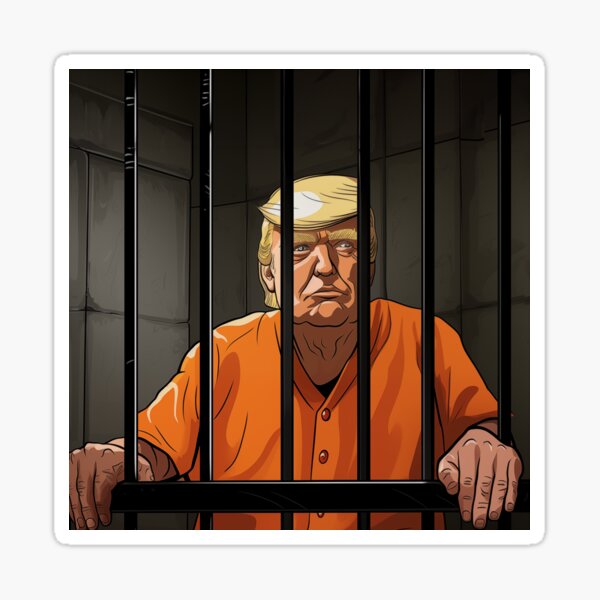 "Donald Trump Convicted Felon Behind Bars" Sticker for Sale by ...
