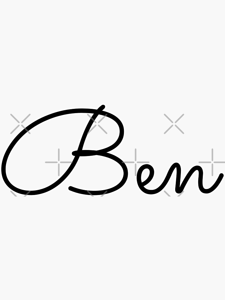 "Writing Ben Name Label (Black)" Sticker for Sale by NormadWorld ...
