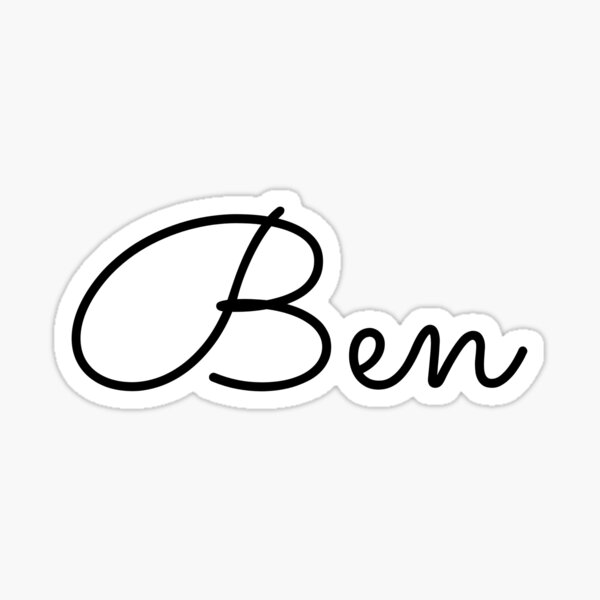 "Writing Ben Name Label (Black)" Sticker for Sale by NormadWorld ...