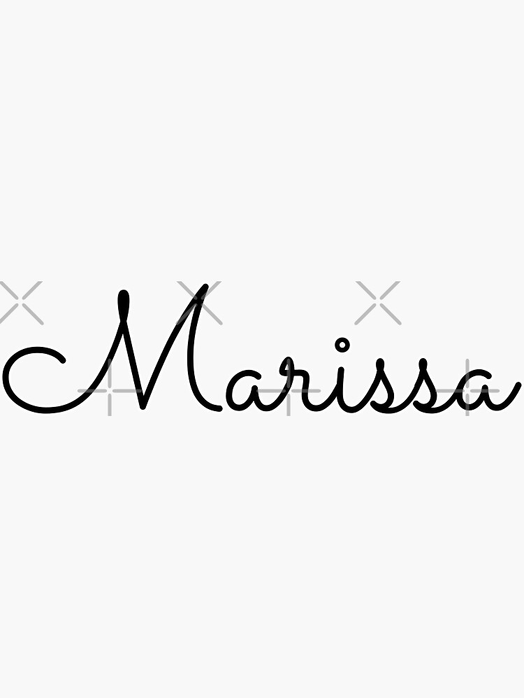 "Writing Marissa Name Label (Black)" Sticker for Sale by NormadWorld ...