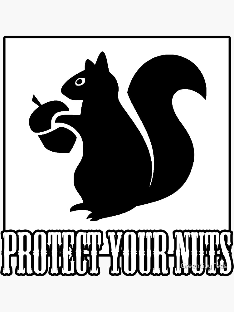 "Protect Your Nuts Dad Joke" Sticker for Sale by GreenGuyTees | Redbubble