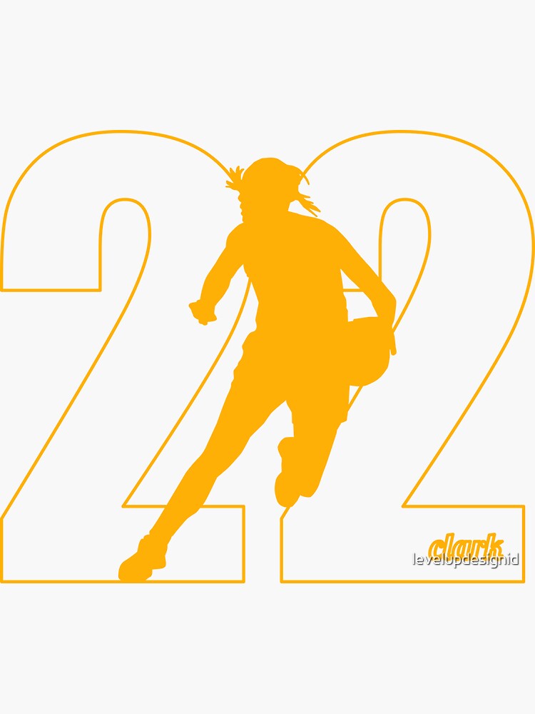 "Caitlin Clark Jersey Number 22 and Silhouette" Sticker for Sale by ...