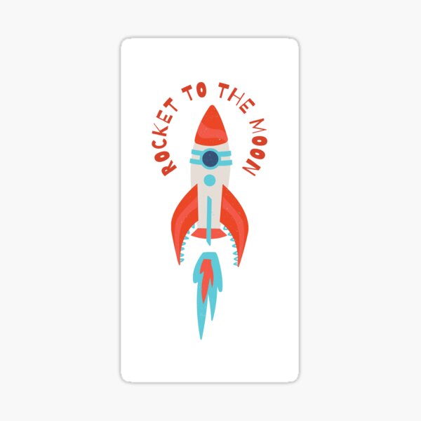 "Rocket to the Moon: Cosmic Journey Ahead" Sticker for Sale by ...