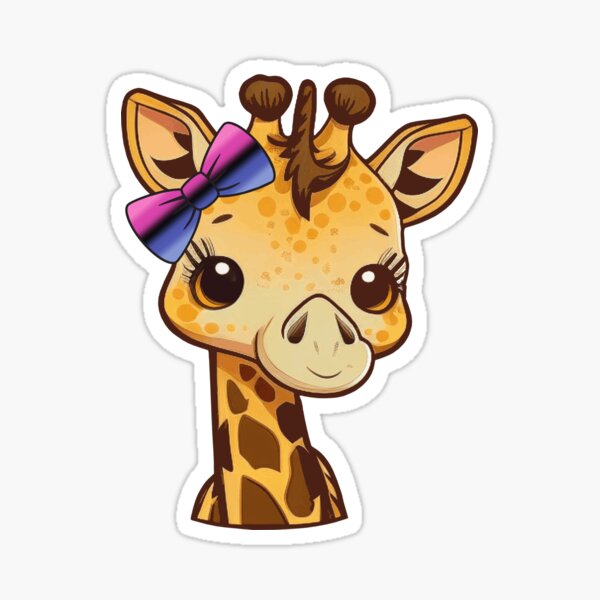 "Cute Giraffe with Omnisexual Pride Flag Bow, Kawaii Omni Pride Design ...