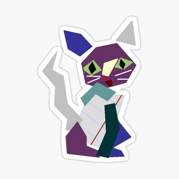 "office 98 assistant cat - scribble" Sticker for Sale by PlushyyDog ...