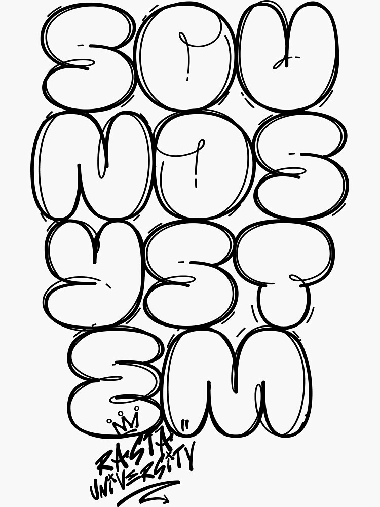 "Rasta University Sound System Graffiti Style Reggae" Sticker for Sale ...