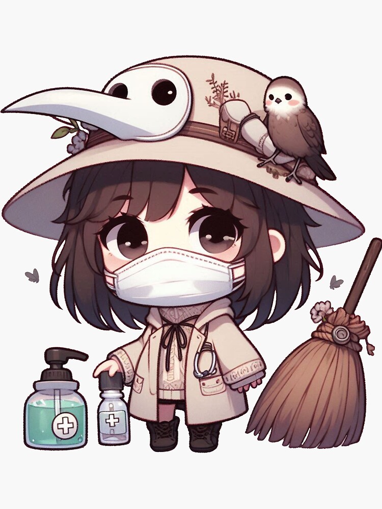 "Character Chibi Series - Cute Plague Doctor Chan 002" Sticker for Sale ...