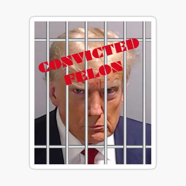 "Convicted Felon Donald Trump behind Bars" Sticker for Sale by ...