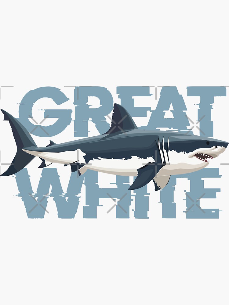 "Great White Shark" Sticker for Sale by blackdogshop | Redbubble