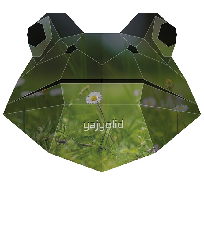 "Low Poly Double Exposure Frog Portrait" by yajyolid | Redbubble