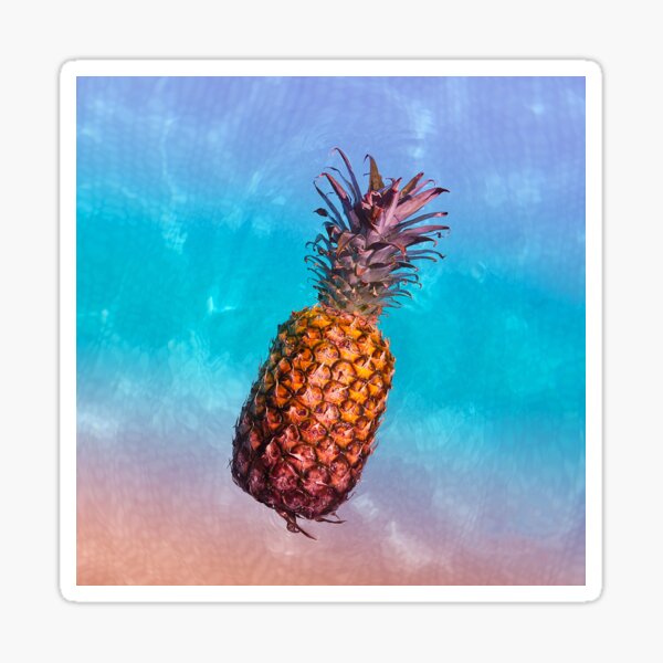 "Rainbow Floating Pineapple" Sticker by alohaportraits | Redbubble