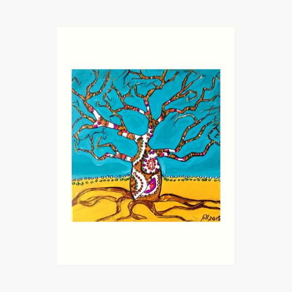 "Boab Tree bright" Art Print for Sale by gillsart | Redbubble