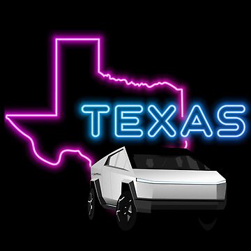 "Texas Cybertruck Neon Map Outline " Sticker for Sale by DoemaZ | Redbubble