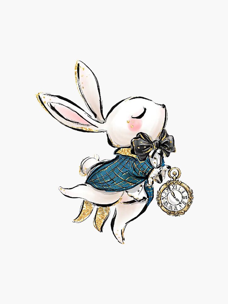 Alice In Wonderland Rabbit Clock Drawings
