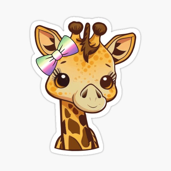 "Cute Giraffe with Genderfaer Pride Flag Bow, Kawaii Genderdoe Pride ...