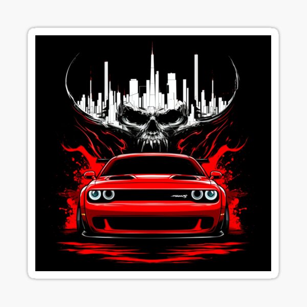 "Dodge Challenger SRT Demon 170 Art" Sticker for Sale by StreetRydz ...