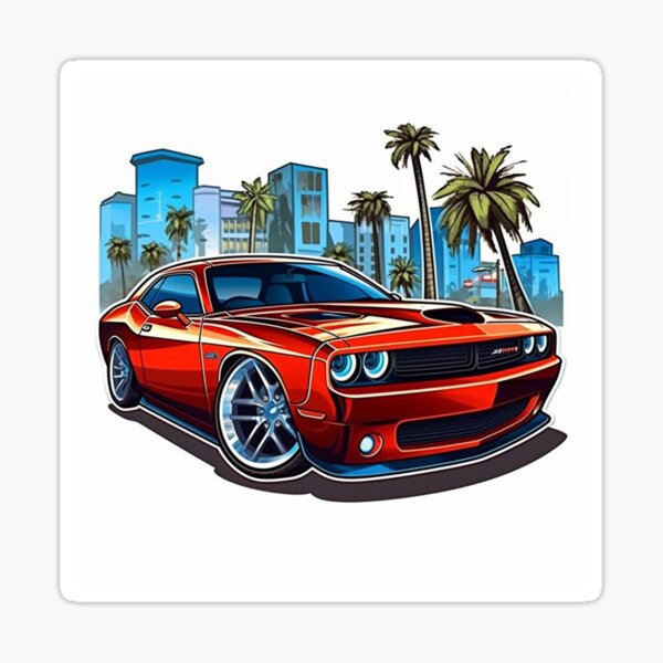 "Red Dodge Challenger Hellcat Scat Pack SRT Demon" Sticker for Sale by ...