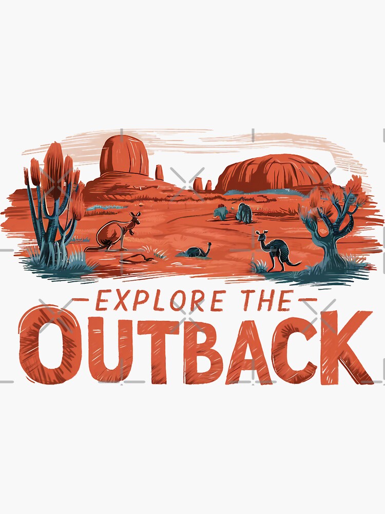 "Explore the Australian Outback Adventure" Sticker for Sale by behnay ...
