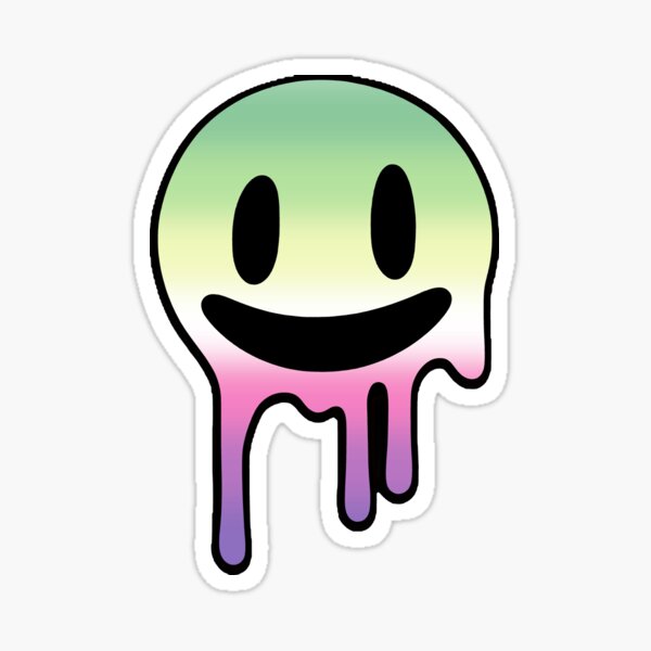 "Melting Smiley Face Genderfae Pride Flag Colors, Trippy Drip Rave ...