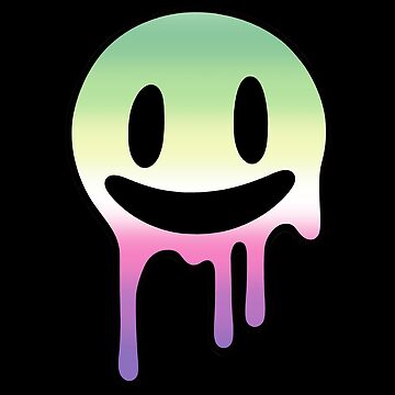 "Melting Smiley Face Genderfae Pride Flag Colors, Trippy Drip Rave ...