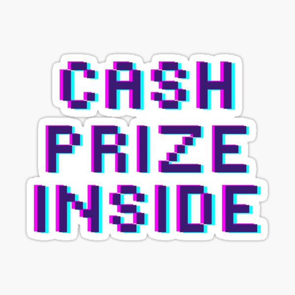 "Cash Prize " Sticker for Sale by Glimp777 | Redbubble