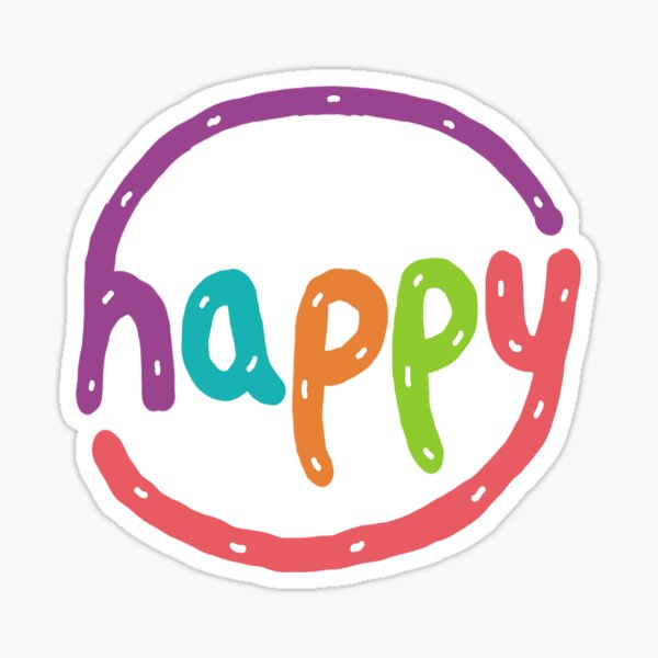 "Happy" Sticker for Sale by Mark-Ewbie | Redbubble