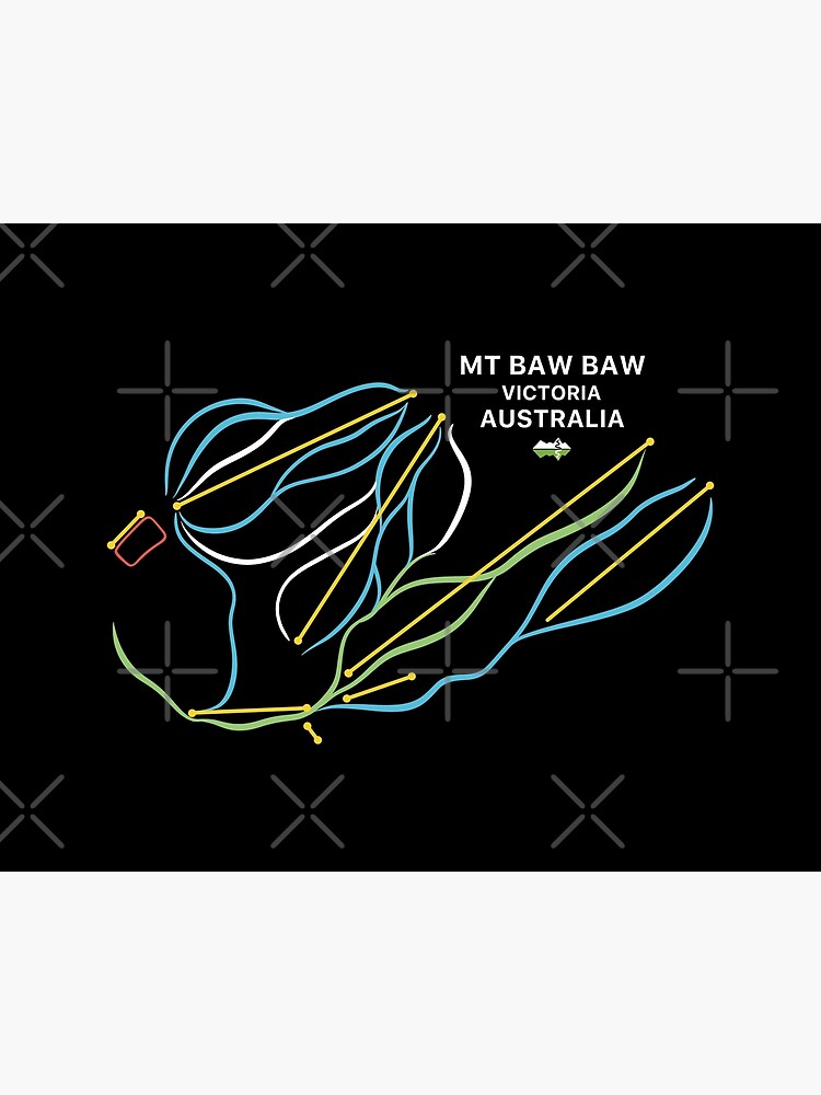 " Mt Baw Baw - Australian Mountain Resort Skiing Trail Map Light" Art Board Print for Sale by ...