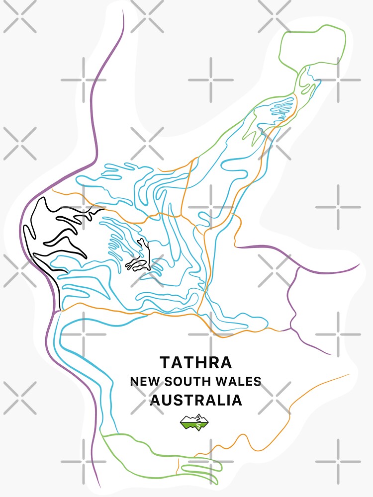 "Tathra - Australian Mountain Bike Park Trail Map" Sticker for Sale by Piste-and-Trail | Redbubble