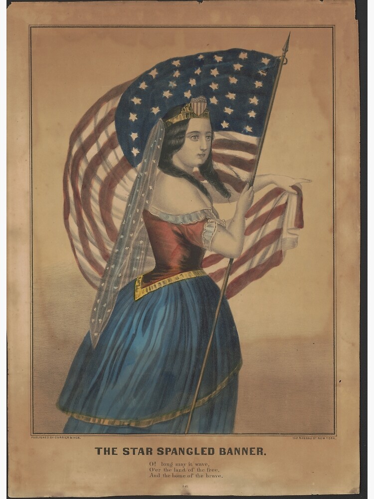 "Vintage Americana Art, Star Spangled Banner, Flag Art " Poster for ...