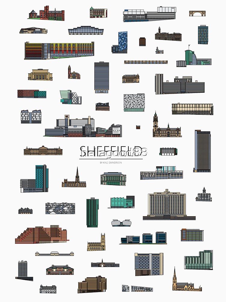 "Sheffield Icons" T-shirt by hellagood88 | Redbubble | sheffield t ...