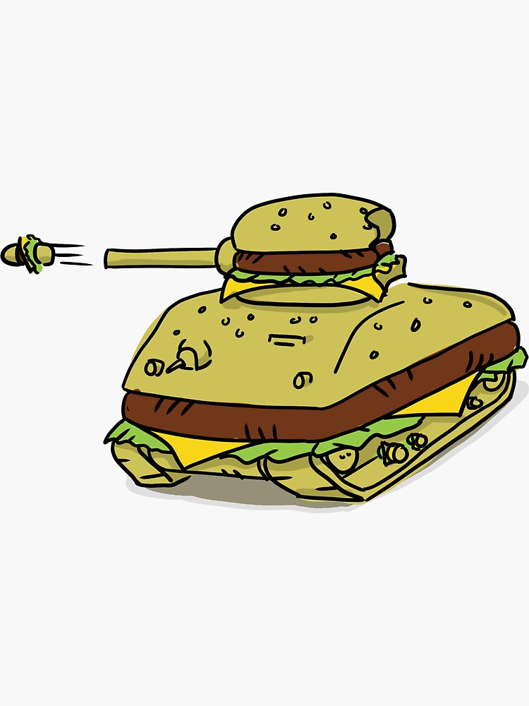 "Burger Tank" Sticker for Sale by Sartezz | Redbubble
