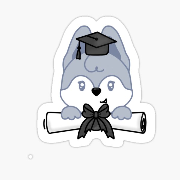 "Wolfchan grad sticker" Sticker for Sale by Doodl3studio | Redbubble