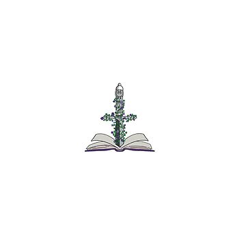 "Fantasy book & dagger - smaller version" Sticker for Sale by ...