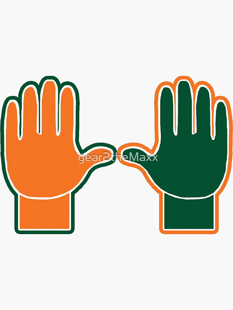 "Miami U Hands "The U"" Sticker for Sale by gear2theMaxx | Redbubble