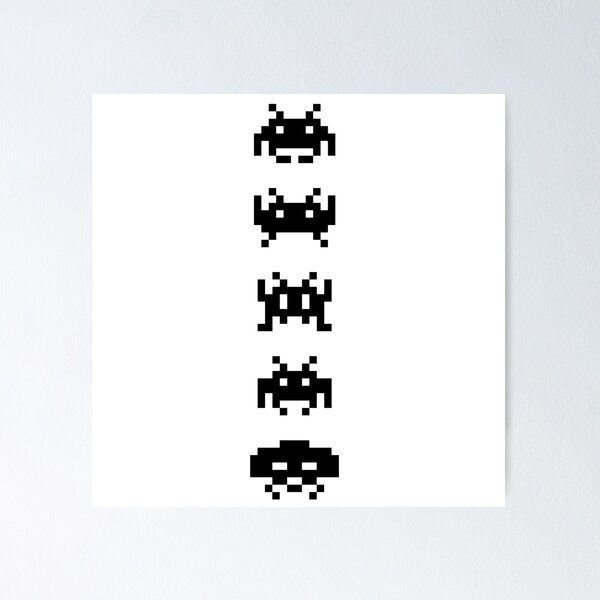 "Space invaders vertical " Poster for Sale by KetiaArtWorld | Redbubble