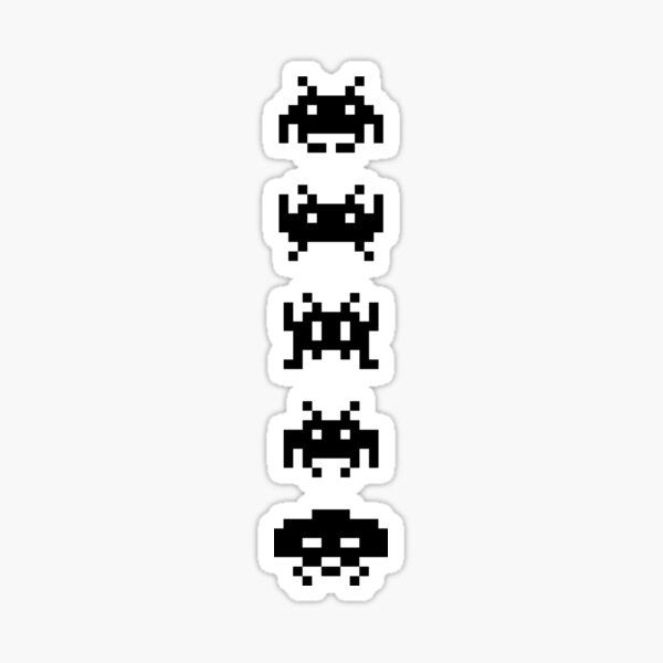 "Space invaders vertical " Sticker for Sale by KetiaArtWorld | Redbubble