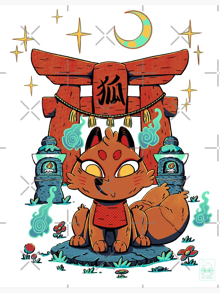 "Kitsune" Sticker for Sale by Dancartoonlife | Redbubble