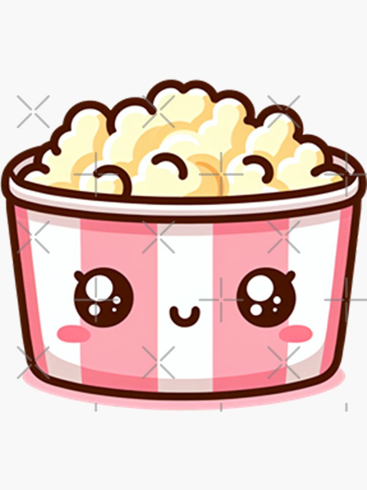 "Cute popcorn" Sticker by SpringSpirit | Redbubble