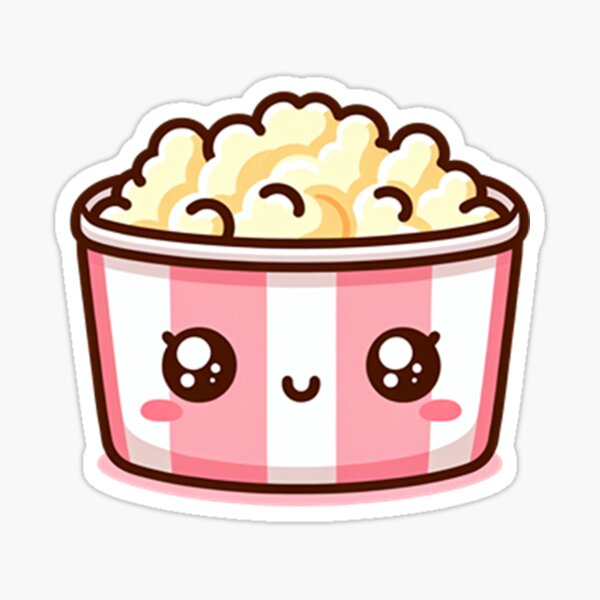 "Cute popcorn" Sticker by SpringSpirit | Redbubble