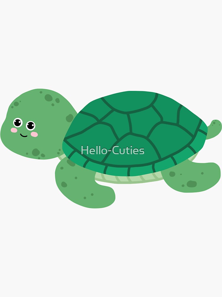 "Cute Baby Turtle " Sticker for Sale by Hello-Cuties | Redbubble