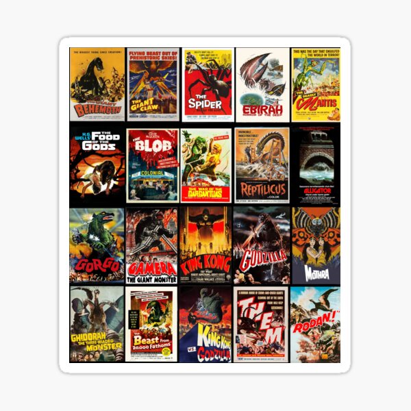 "Classic Giant Monsters" Sticker for Sale by David Hernandez | Redbubble