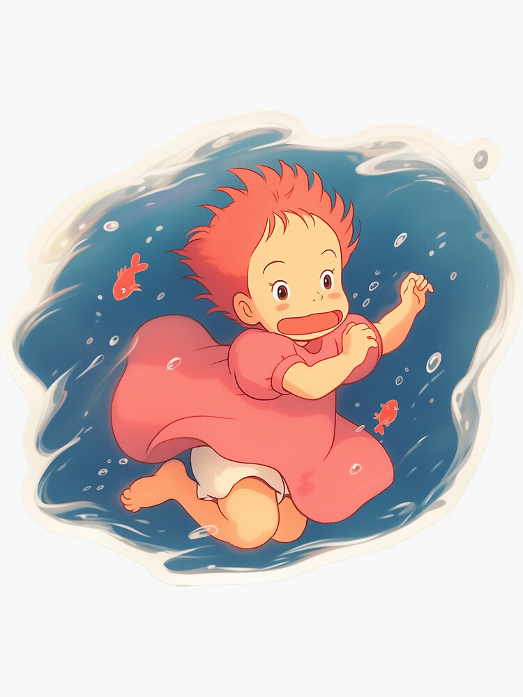 "Ponyo Cute" Sticker for Sale by aetherial-ai | Redbubble