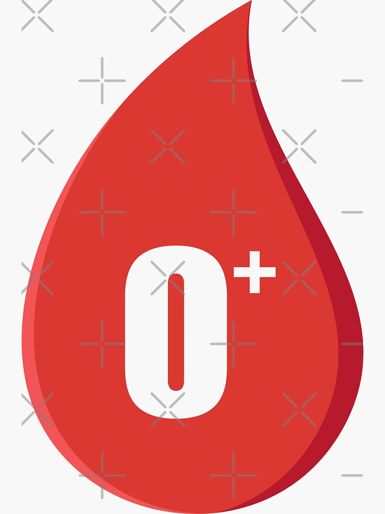 "O positive blood type O+ Donor donate blood" Sticker for Sale by Lady ...