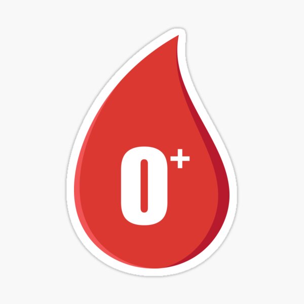 "O positive blood type O+ Donor donate blood" Sticker for Sale by Lady ...