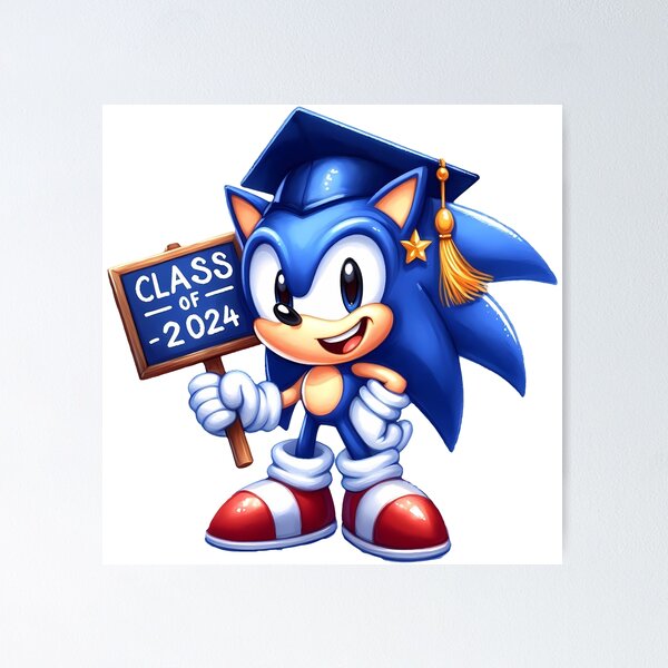 "Sonic Graduation Sign" Poster for Sale by frosticakes | Redbubble