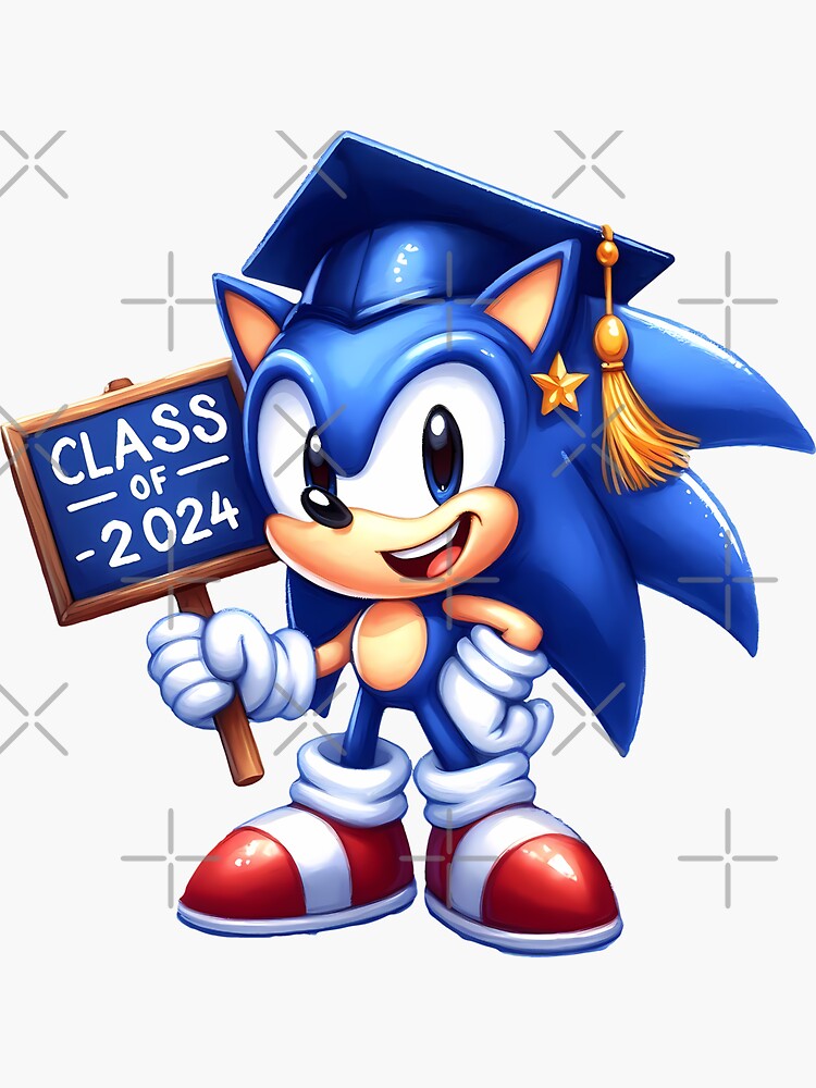 "Sonic Graduation Sign" Sticker for Sale by frosticakes | Redbubble