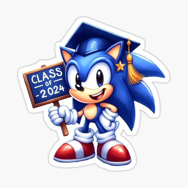 "Sonic Graduation Sign" Sticker for Sale by frosticakes | Redbubble